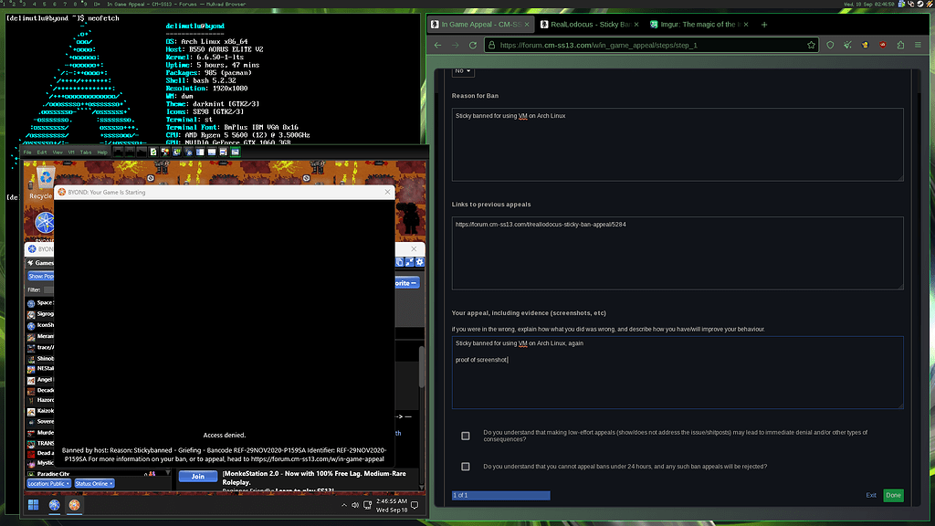RealLodocus - Sticky Ban Appeal - In Game Appeals - CM-SS13 - Forums